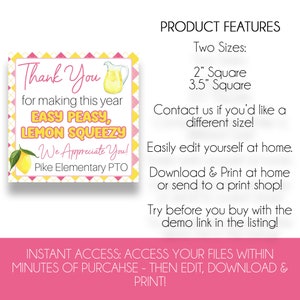 EDITABLE Lemon Themed Teacher Gift Tags | Thank You for Making This ...
