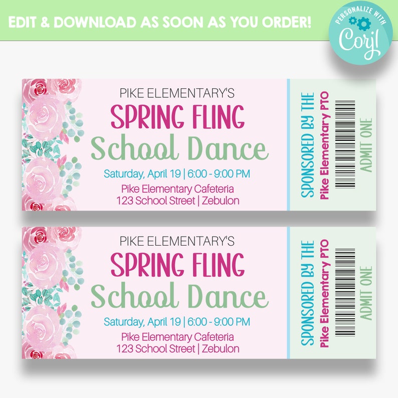 EDITABLE Spring Fling School Dance Flyer Spring Fling - Etsy