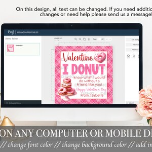 EDITABLE Valentine's Day Donut Treat Tag | I Donut Know What I Would Do ...