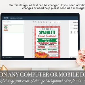EDITABLE Spaghetti Dinner Fundraiser Flyer With Bonus Tickets ...