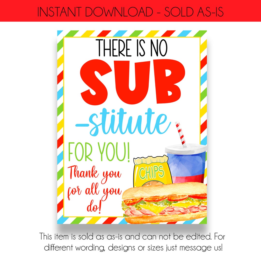 INSTANT DOWNLOAD | There's No Sub-stitute for You Appreciation Luncheon ...