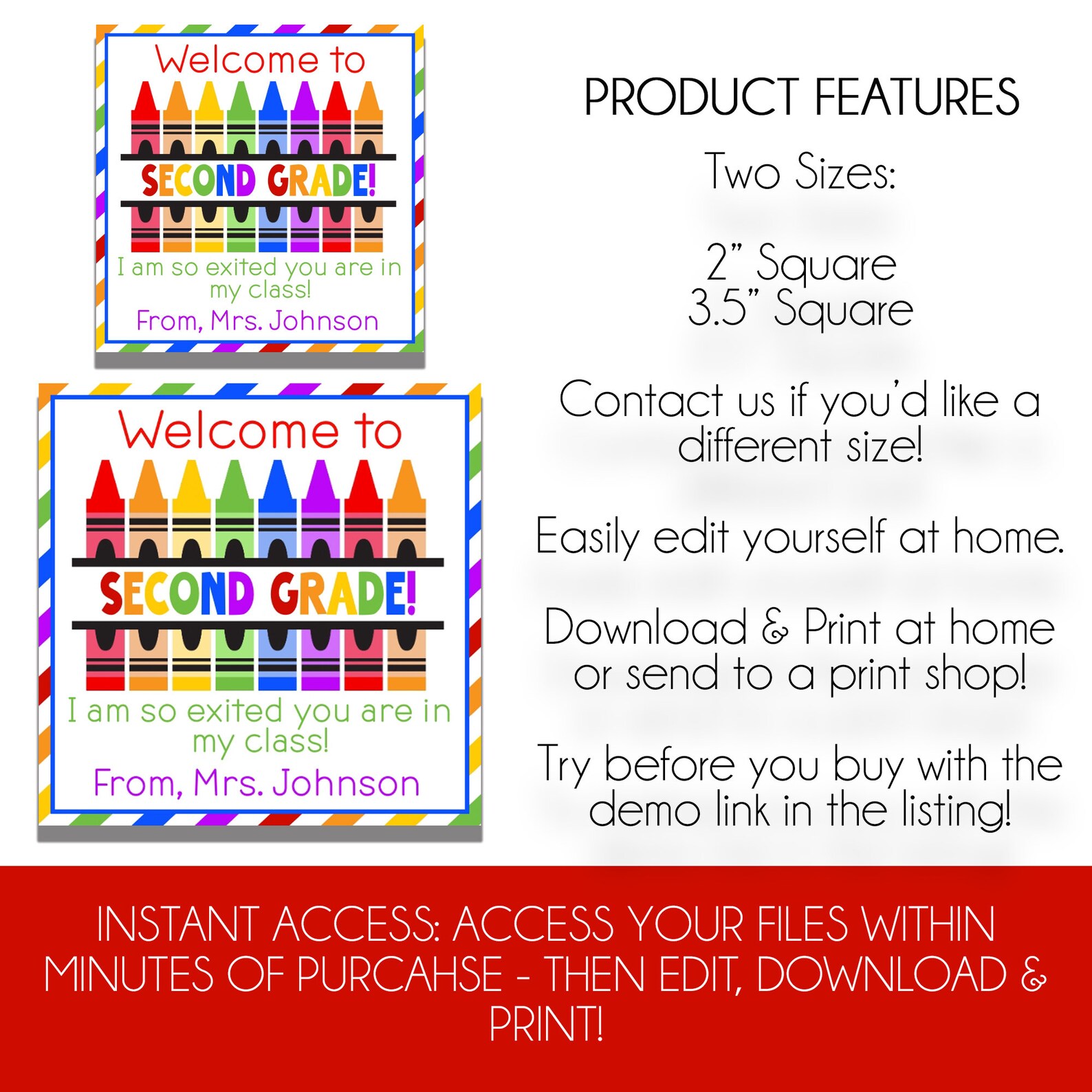 EDITABLE Welcome Back to School Treat Tag Back to School Open House ...
