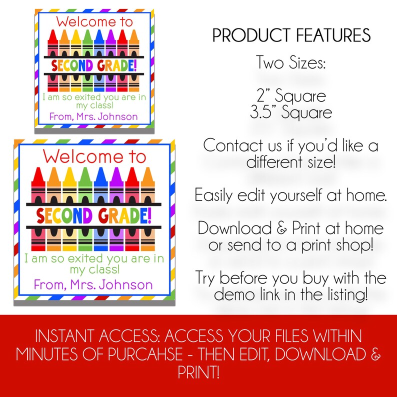 EDITABLE Welcome Back to School Treat Tag | Back to School Open House ...