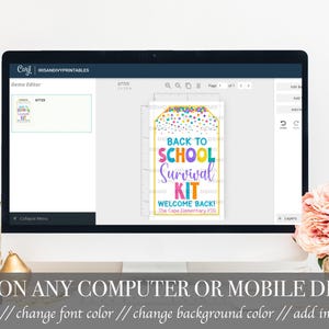 EDITABLE Pastel Back to School Survival Kit Treat Bag Tags | School ...