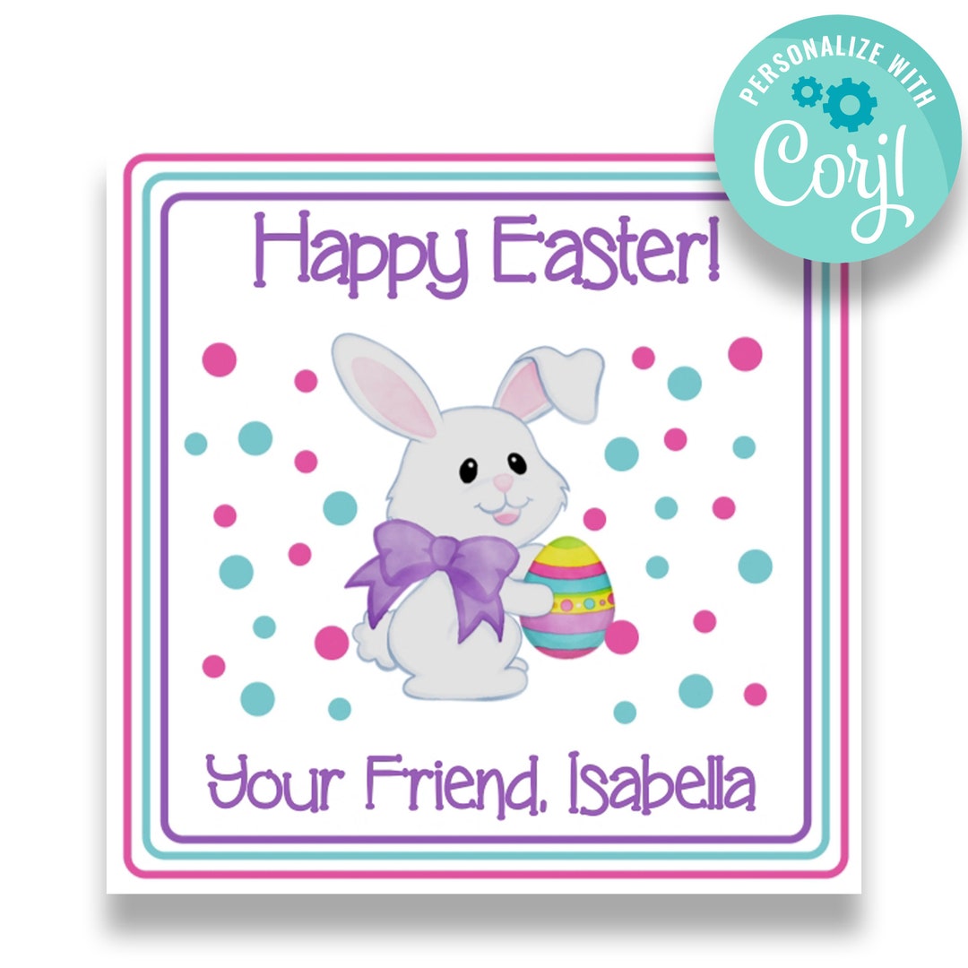 INSTANT DOWNLOAD - Editable/printable Easter Bunny Kid's Treat Bag ...