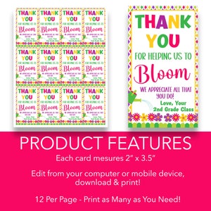 EDITABLE Thank You for Helping Us Bloom Rectangle Teacher Appreciation ...
