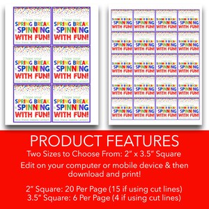 EDITABLE Bright I Hope Your Summer Break is Spinning With Fun Treat Bag ...