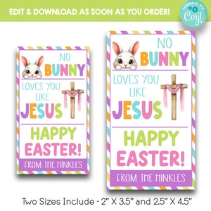 EDITABLE No Bunny Loves You Like Jesus Easter Gift Tags | Christian ...