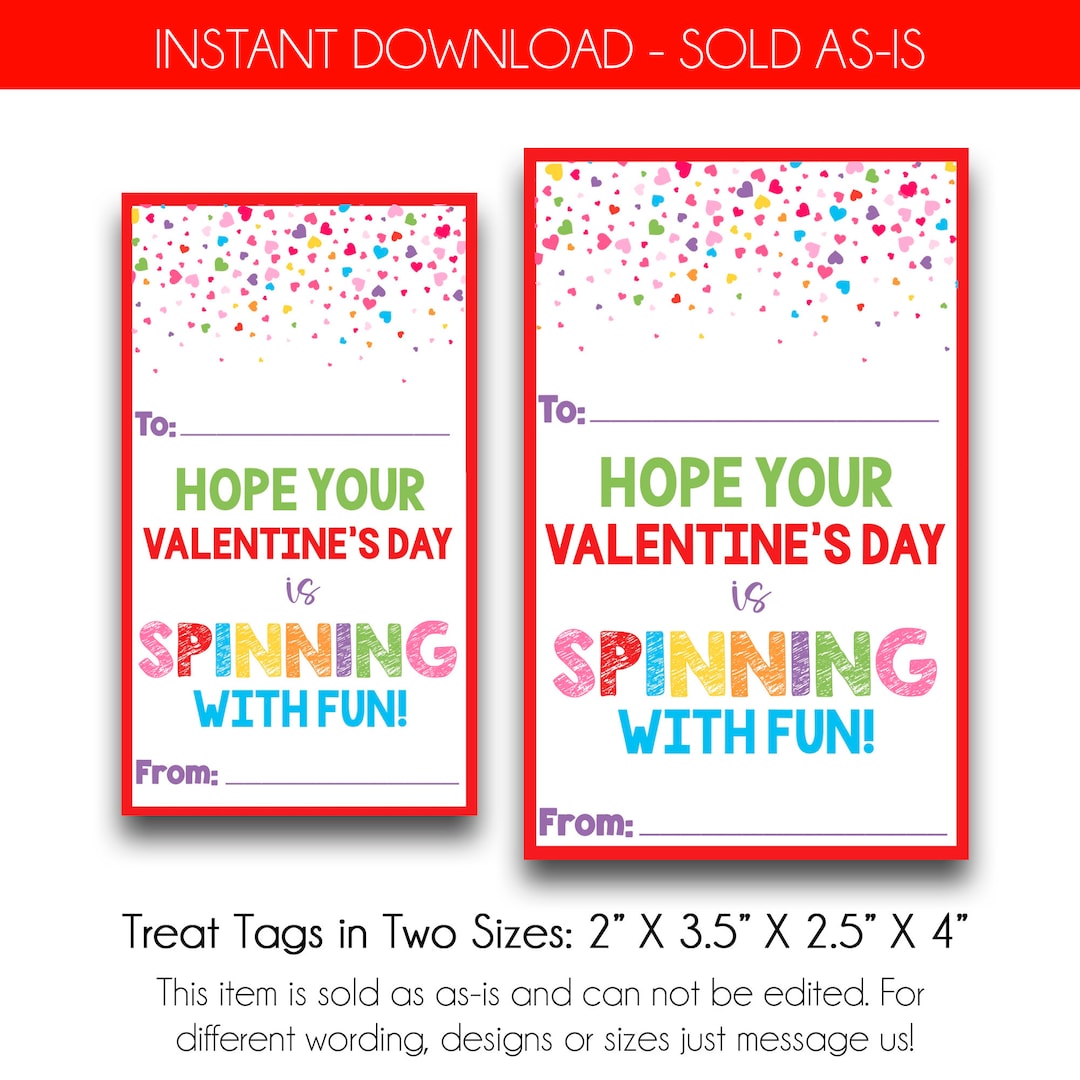 INSTANT DOWNLOAD | Hope You Have a Spinning Valentine's Day |spinner ...