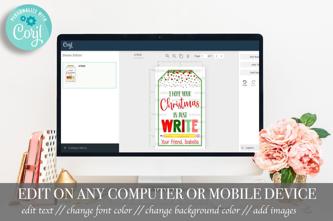 EDITABLE Hope Your Christmas is Just Write Kid's Gift Tags | Christmas ...