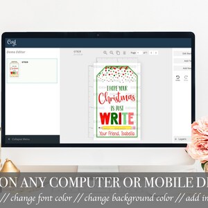 EDITABLE Hope Your Christmas is Just Write Kid's Gift Tags | Christmas ...