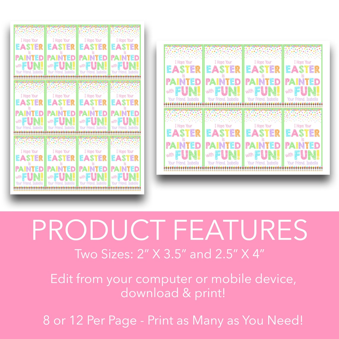 EDITABLE I Hope Your Easter is Painted With Fun Treat Bag Tags | Paint ...
