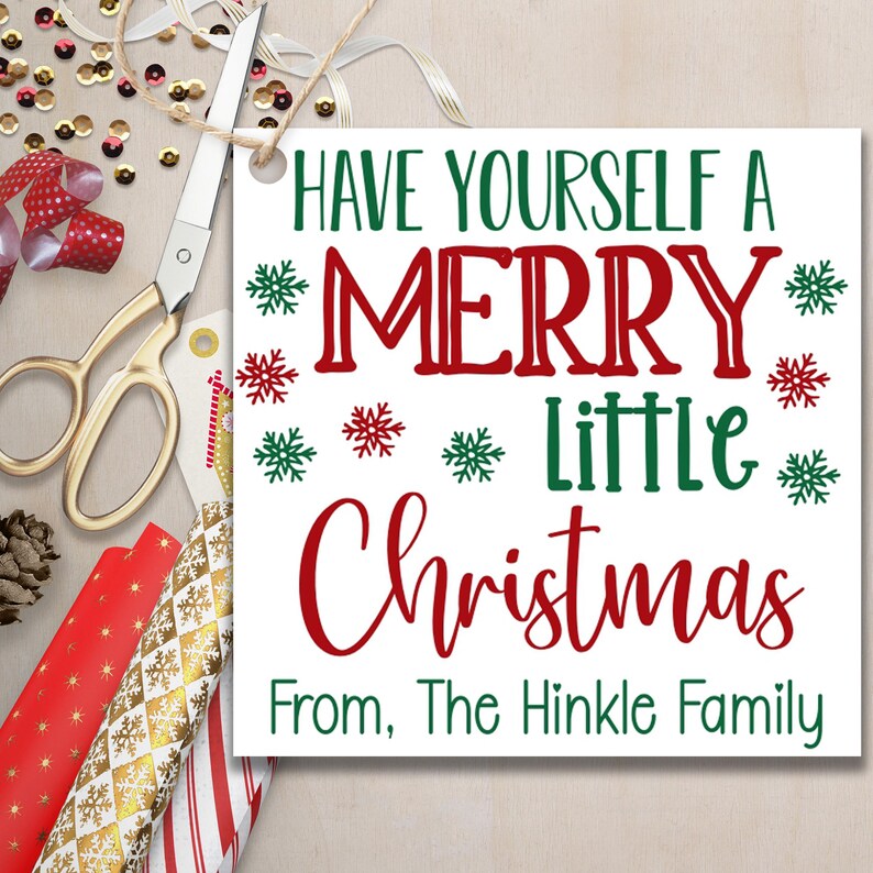 EDITABLE Square Have Yourself a Merry Little Christmas Gift Tags ...
