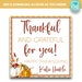 EDITABLE Burgundy Floral Thankful & Grateful for You Thanksgiving Gift ...
