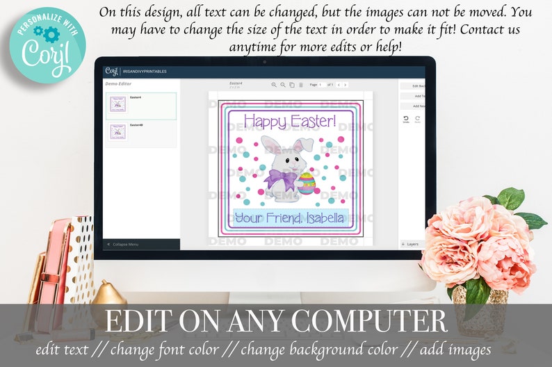 INSTANT DOWNLOAD Editable/printable Easter Bunny Kid's | Etsy
