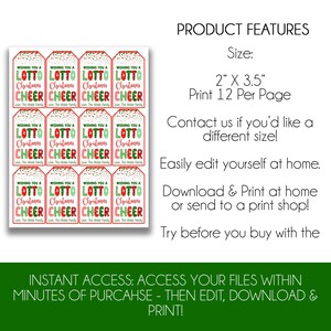 EDITABLE Wishing You a Lotto Christmas Cheer Gift Tags | Printable ...