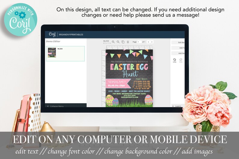 EDITABLE Easter Egg Hunt Flyer Chalkboard Background Easter - Etsy