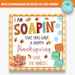 EDITABLE Soapin' You Have a Happy Thanksgiving Square Gift Tag Soap ...