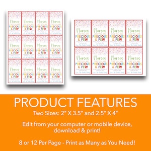 EDITABLE Nurses Like You Are Precious and Few Appreciation Gift Tags ...