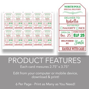 EDITABLE Santa Gift Tags | North Pole Santa Gift Tags for Kids ...