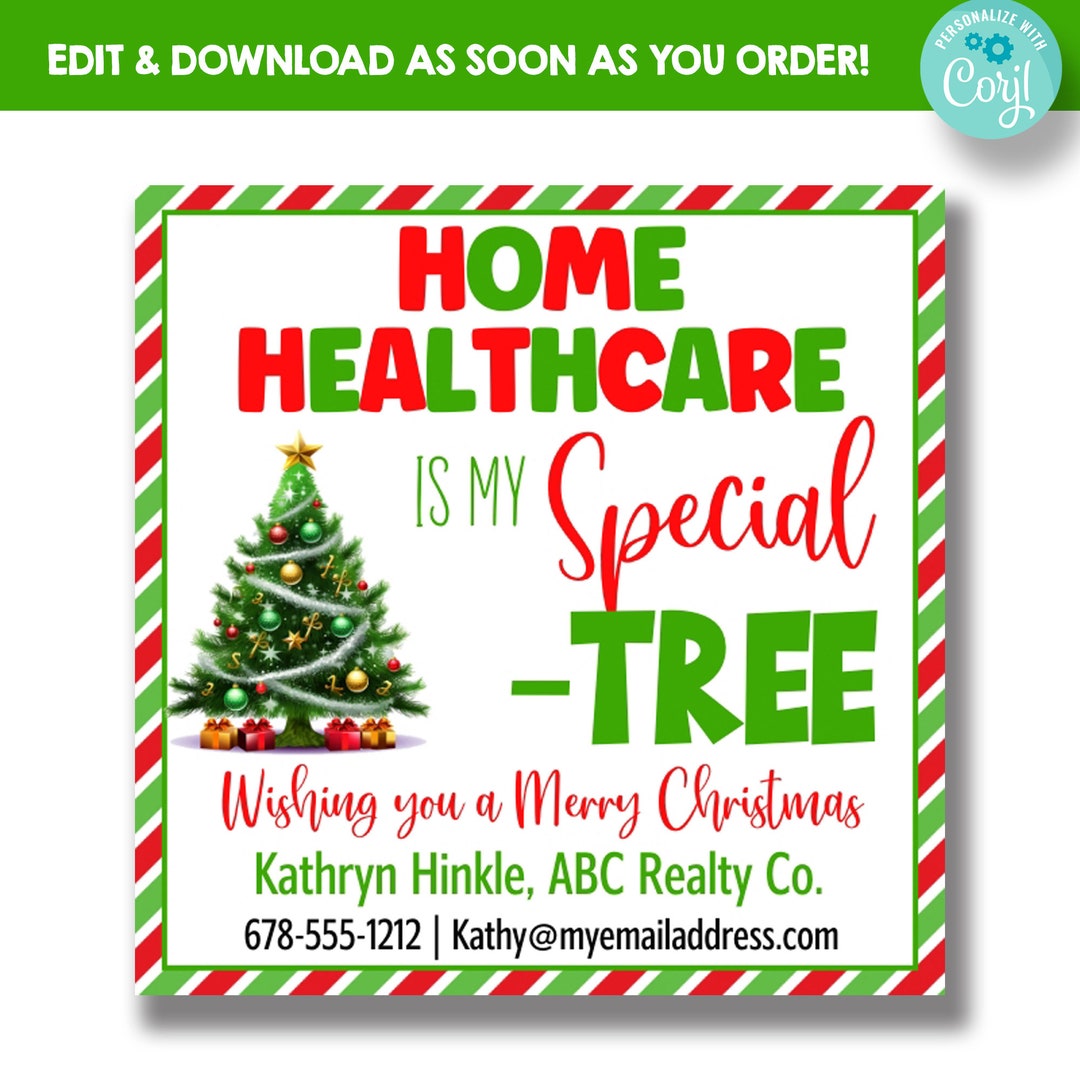 EDITABLE Home Healthcare is My Special-tree Christmas Gift Tag ...