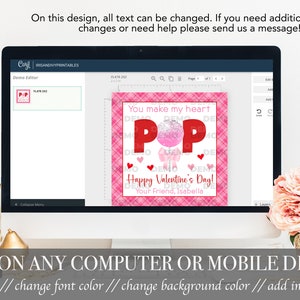 EDITABLE Cake Pop Valentine Gift Tag | You Make My Heart Pop Valentine ...