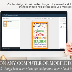 EDITABLE You're an Extra Amazing Teacher Appreciation Treat Tags ...