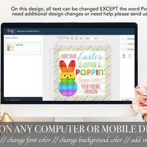 EDITABLE Bold Hope Your Easter is Hoppin' & Poppin' Kids Gift Tags ...