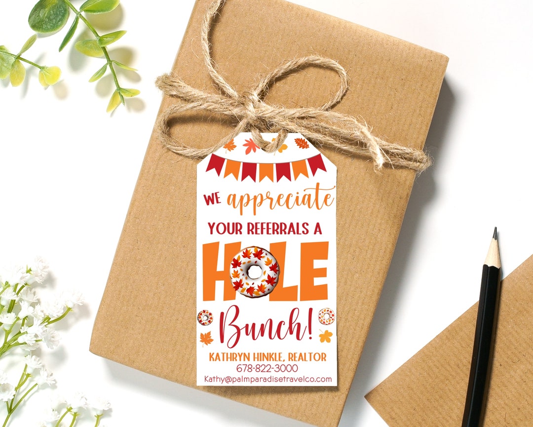 EDITABLE Fall Themed We Appreciate Your Referrals a Hole Bunch ...