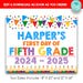 Editable Bright First Day of Fifth Grade First Day of School Sign ...
