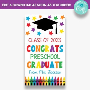EDITABLE Congrats Preschool Graduate Rectangle Gift Tags | Preschool ...
