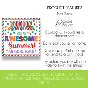 EDITABLE Squishing You an Awesome Summer Kids Gift Tag | Squish Toy ...