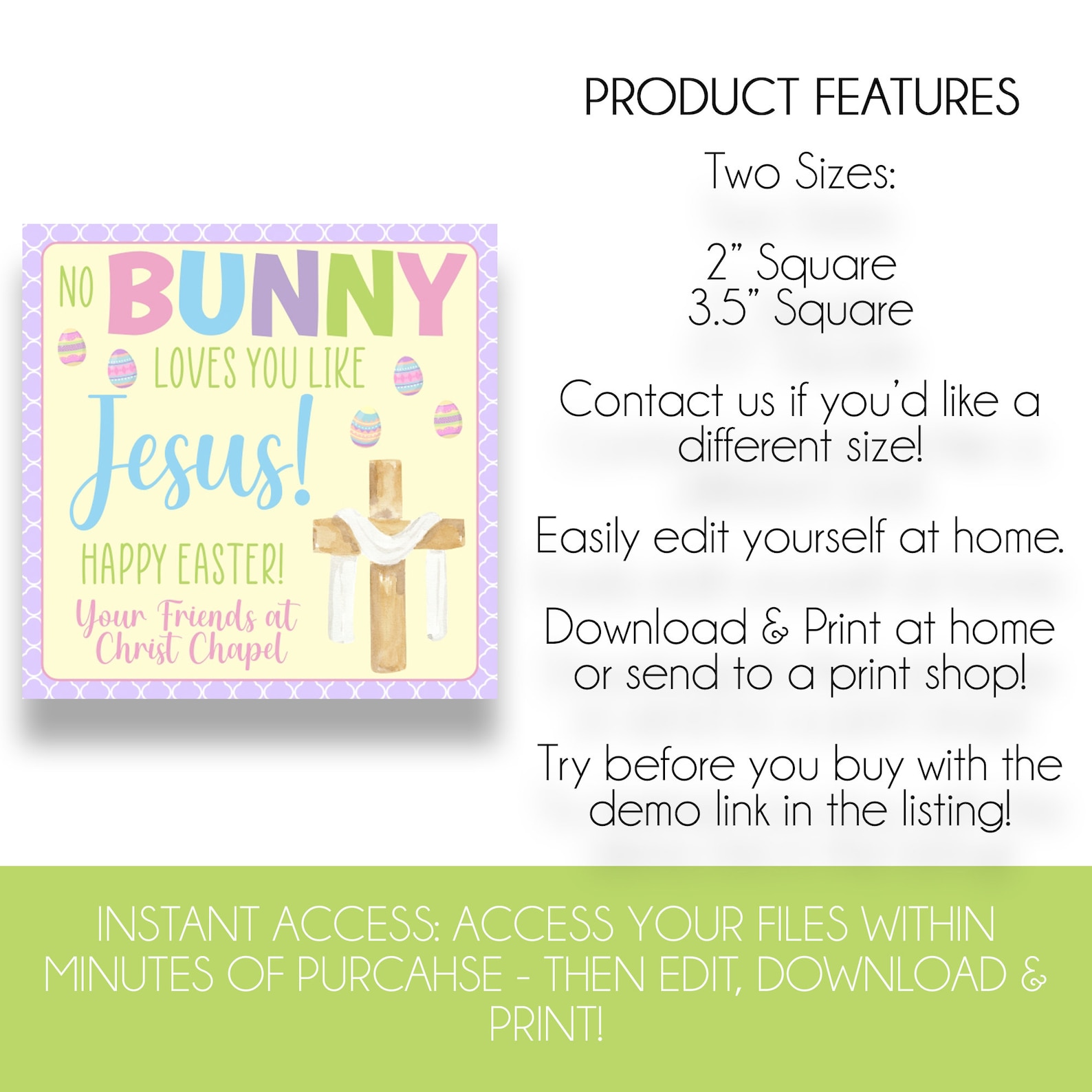 EDITABLE No Bunny Loves You Like Jesus Easter Gift Tags - Etsy