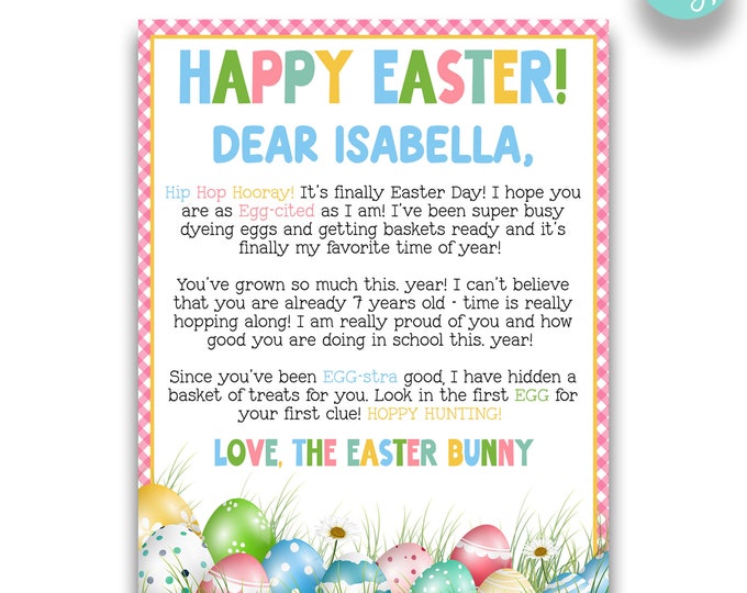 Editable Letter From the Easter Bunny, Printable Easter Bunny Letter ...
