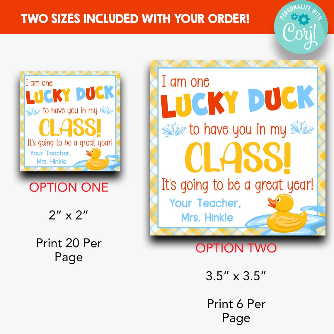 EDITABLE I Am One Lucky Duck to Have You in My Class Square - Etsy
