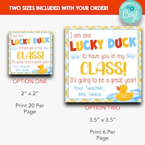 EDITABLE I Am One Lucky Duck to Have You in My Class Square Back to ...