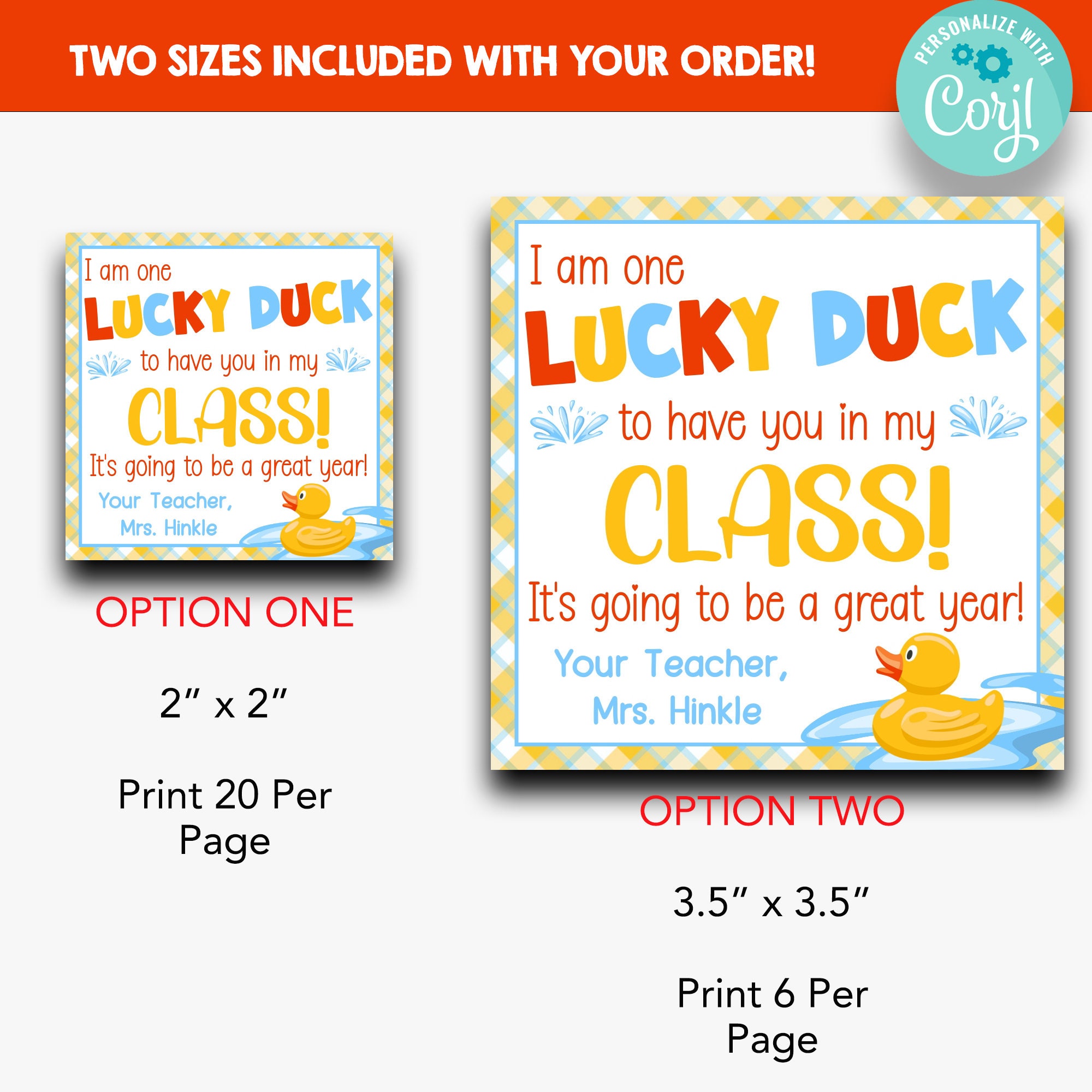 EDITABLE I Am One Lucky Duck to Have You in My Class Square - Etsy