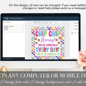 EDITABLE Chip Chip Hooray Appreciation Gift Tags | Teacher or Staff ...