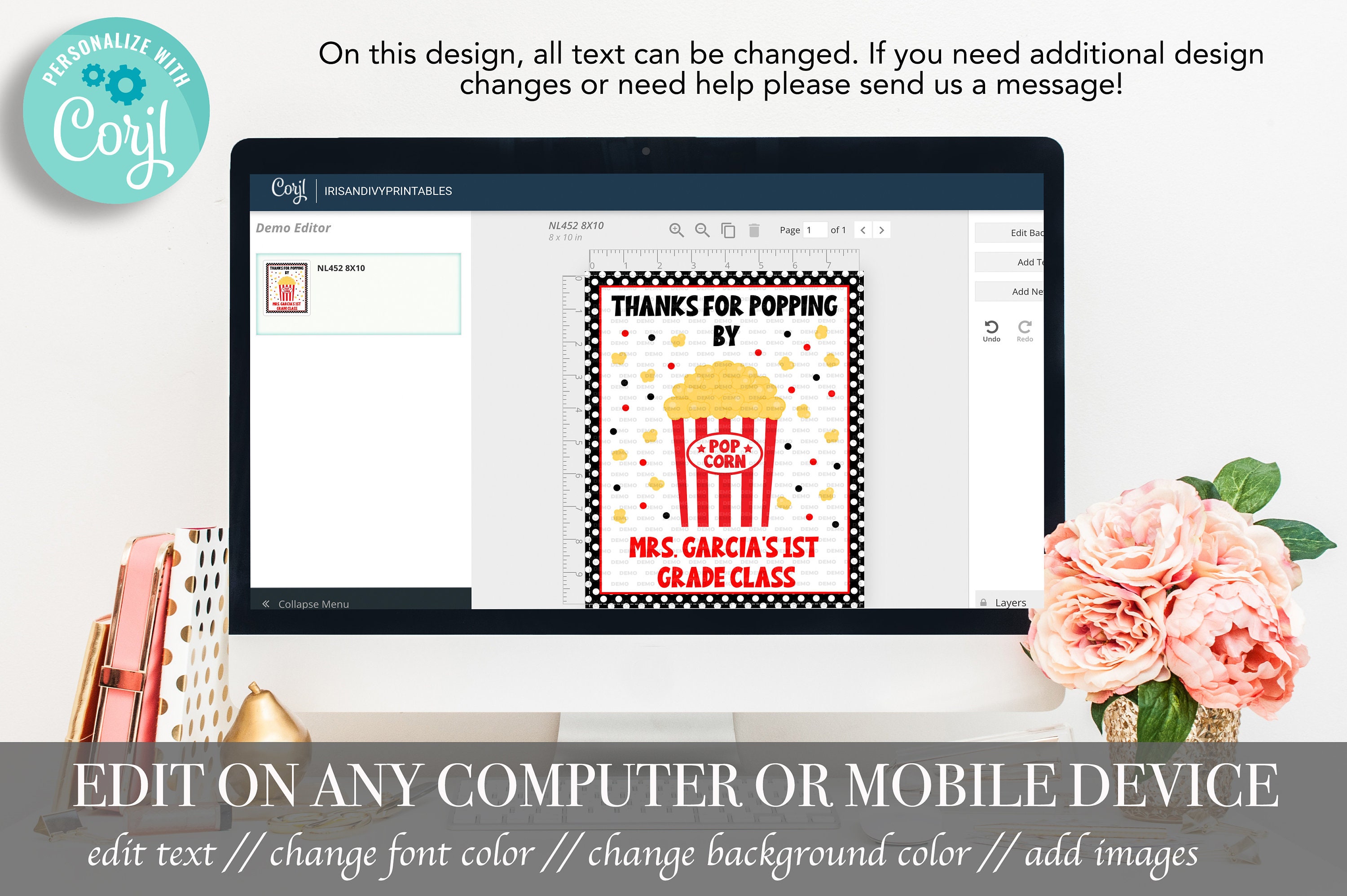 EDITABLE Thanks for Popping by Sign | Popcorn Open House Sign | Back to ...