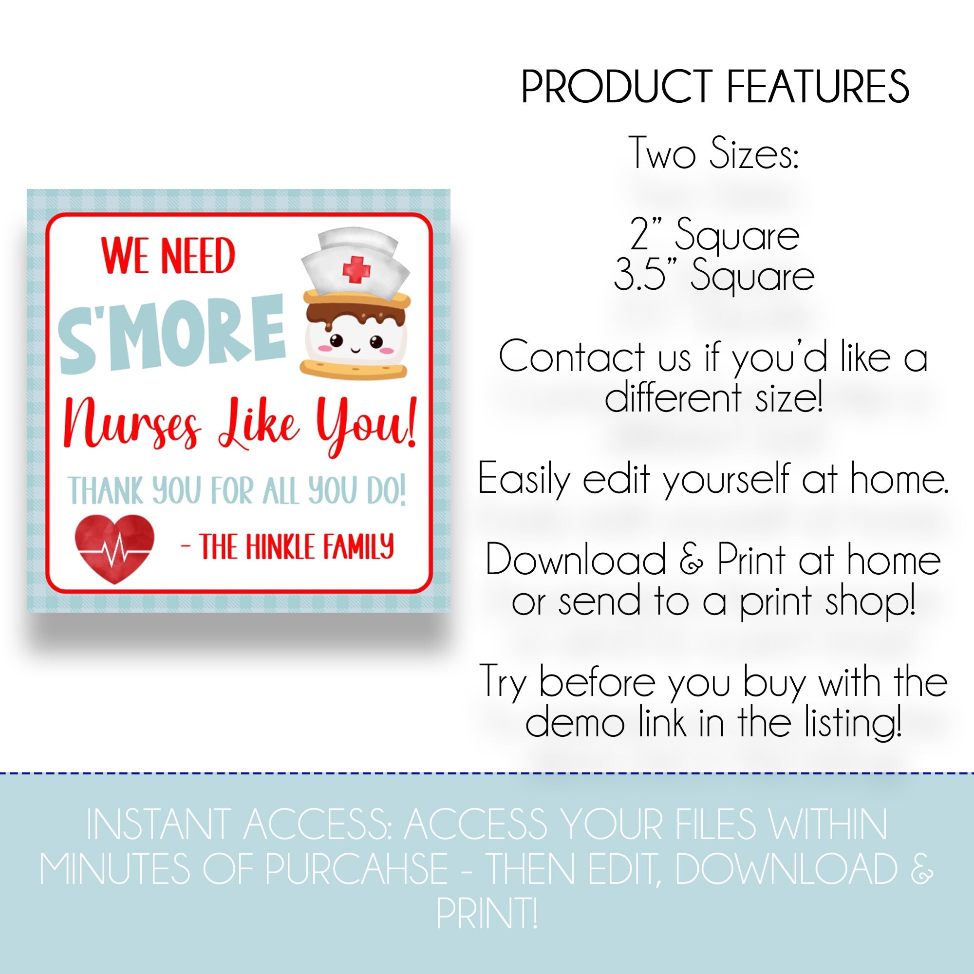 EDITABLE We Need S'more Nurses Like You Gift Tags | Nurse's ...