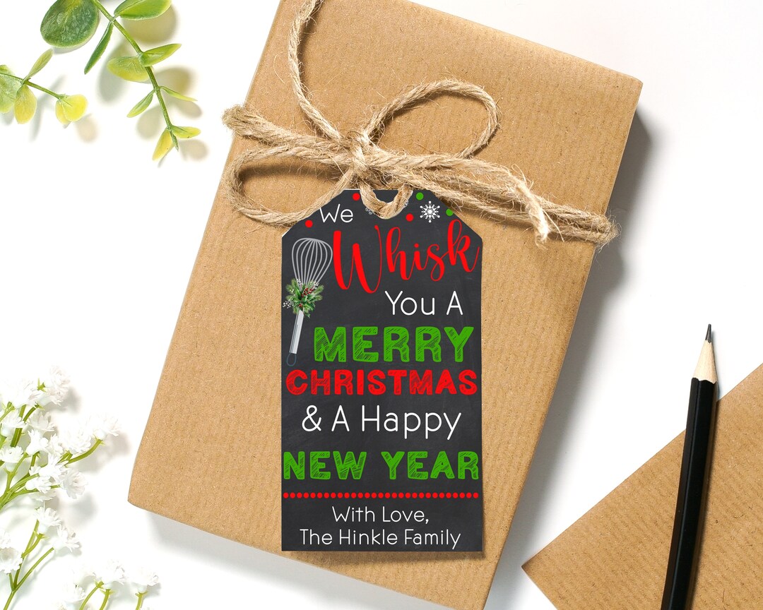 EDITABLE Christmas Gift Tags Whisking You a Merry Christmas Treat Tags ...