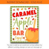 PTO PTA Apple Bar Menu Caramel Apple Staff Appreciation Food Menu ...