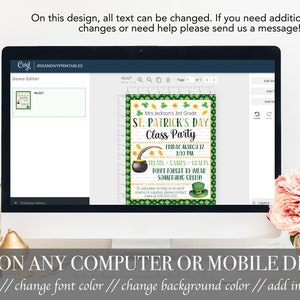 EDITABLE St. Patrick's Day Class Party Flyer | School St. Patrick's Day ...