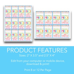 EDITABLE You Have a Piece of My Heart Valentine's Day Treat Tags Puzzle ...