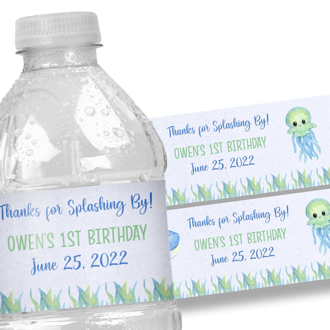 EDITABLE Under the Sea Birthday Water Bottle Labels | Thanks for ...