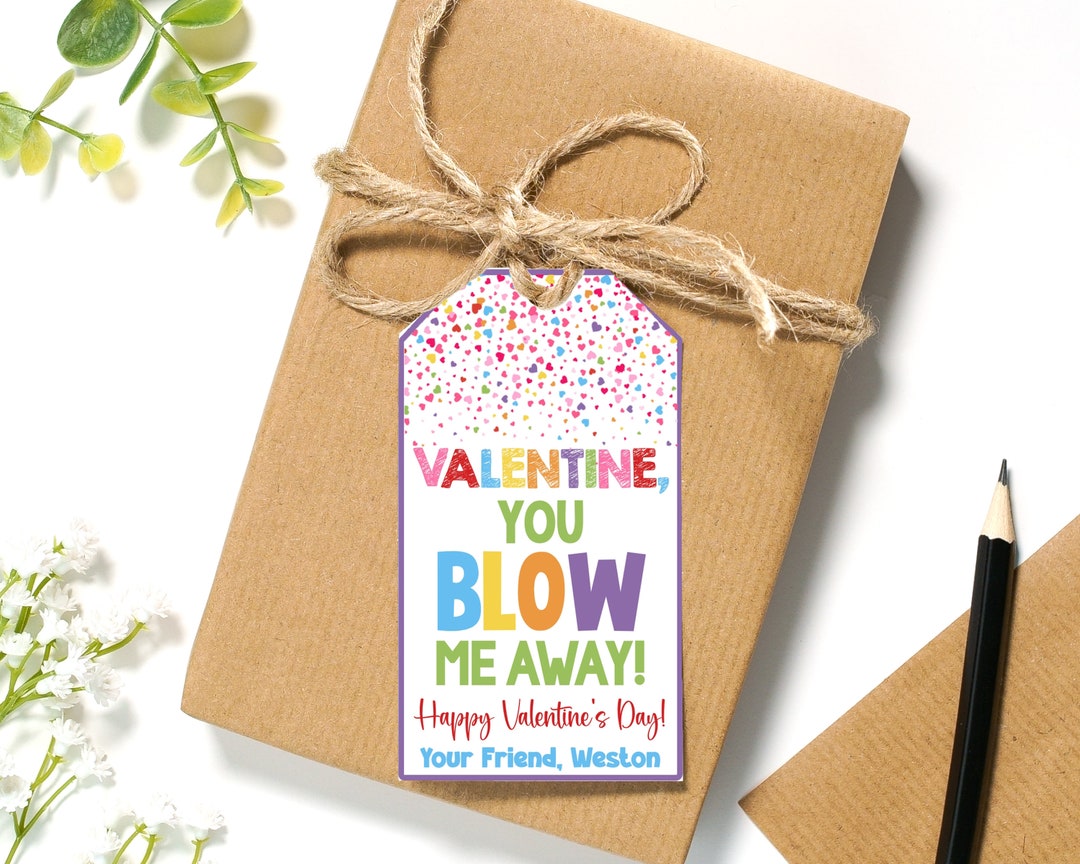 EDITABLE You Blow Me Away Kid's Valentine's Day Treat Tags | Blow Pop ...