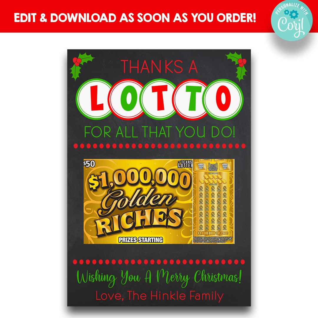 EDITABLE Thanks a Lotto for All You Do Christmas Gift Tags | Holiday ...