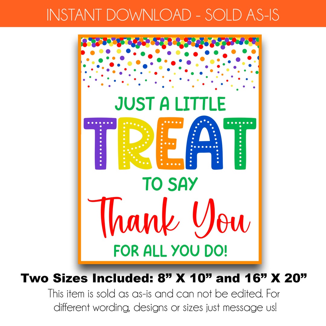 INSTANT DOWNLOAD A Little Treat to Say Thank You for All You Do ...