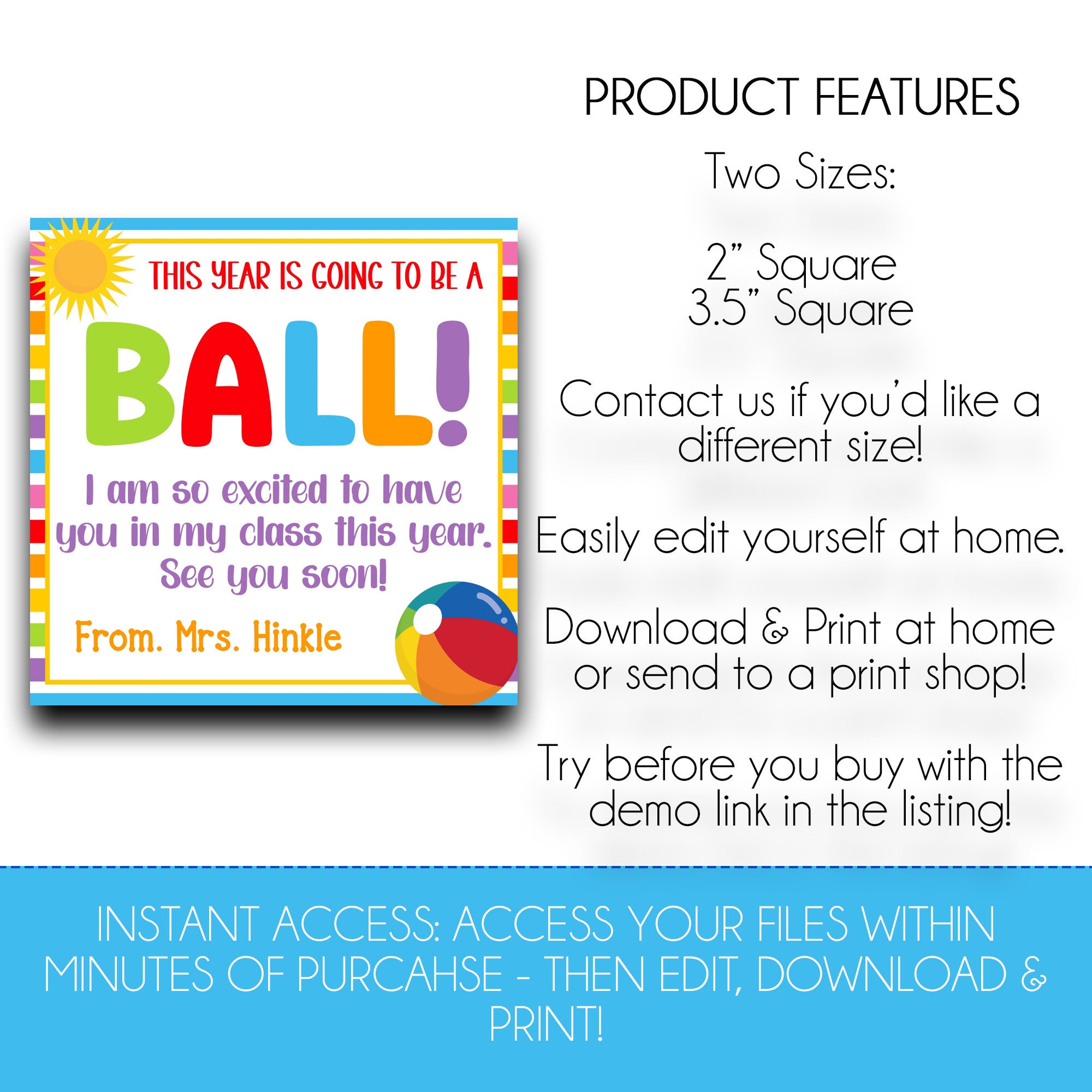 EDITABLE This Year is Going to Be a Ball Back to School Treat - Etsy