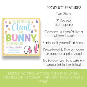 EDITABLE You Are the Best Client Any Bunny Could Ask for Easter Gift ...